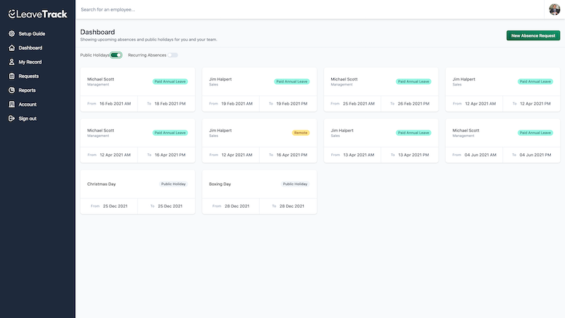 Online Absence Management System - Manage your employees' holiday and ...